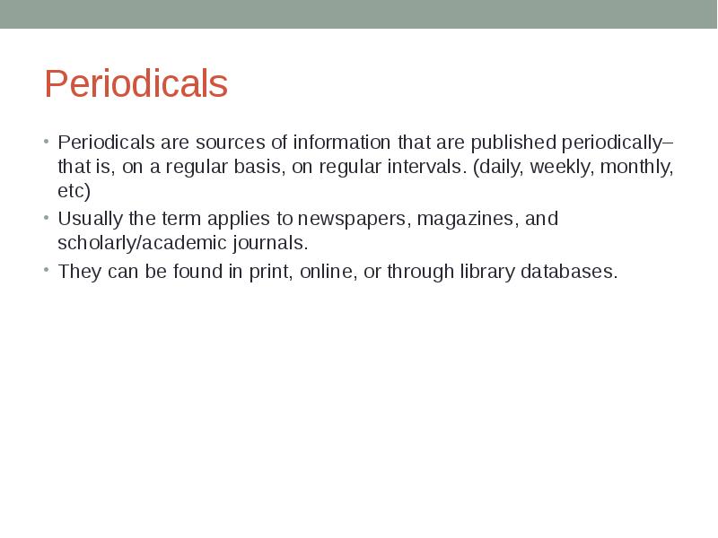 Sources of Information