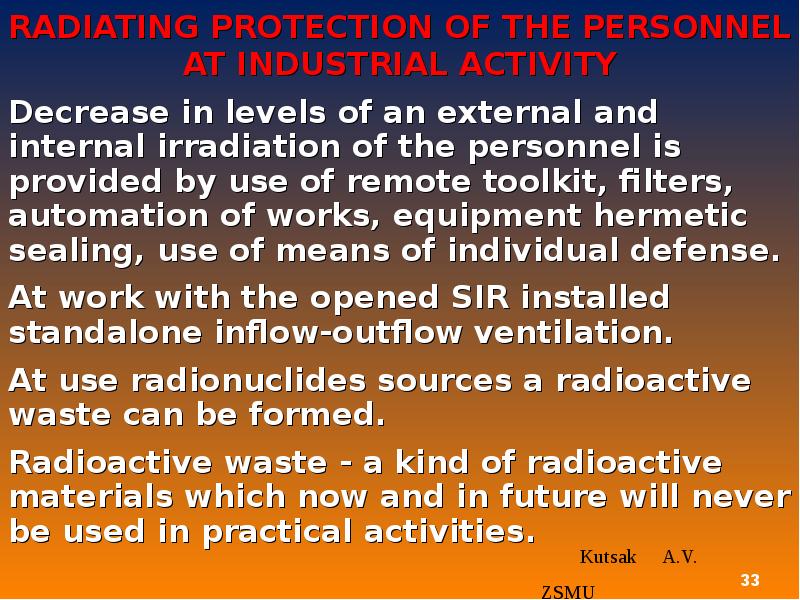Radiation hygiene