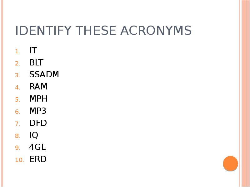 Acronyms. IT Information Technology