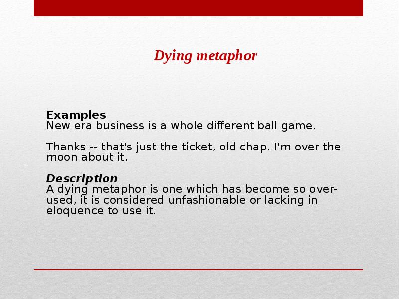 Metaphors. History of metaphors