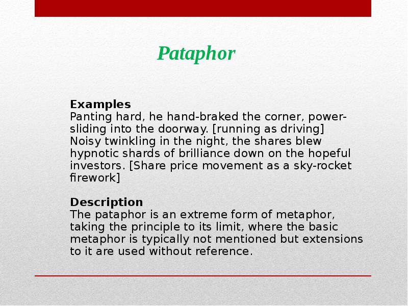 Metaphors. History of metaphors