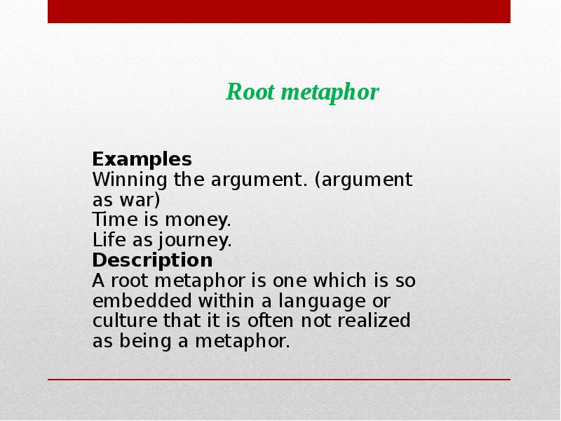 Metaphors. History of metaphors