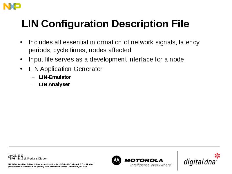 Lin protocol description. Automotive body network
