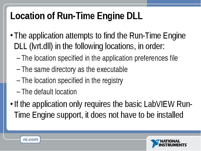 Deployment techniques for LabVIEW™ Applications