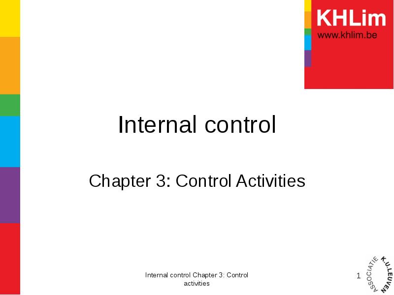 Internal control and deontology - Chapter 3 Control activities