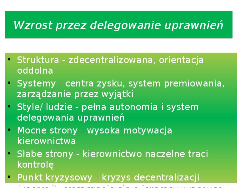 Zachowania organizacyjne. Model L.E. Greinera