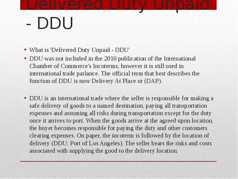 D-terms in Incoterms