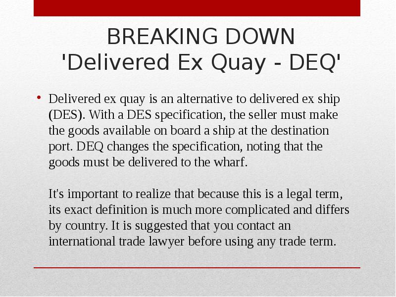 D-terms in Incoterms