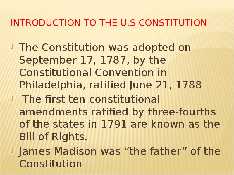 American constitution. Constitution of the USA and its historical ...