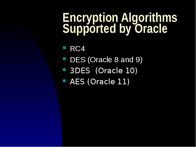 Oracle Data Encryption