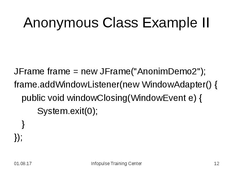 4. Java OOP. 6. Inner Classes - презентация, доклад, проект