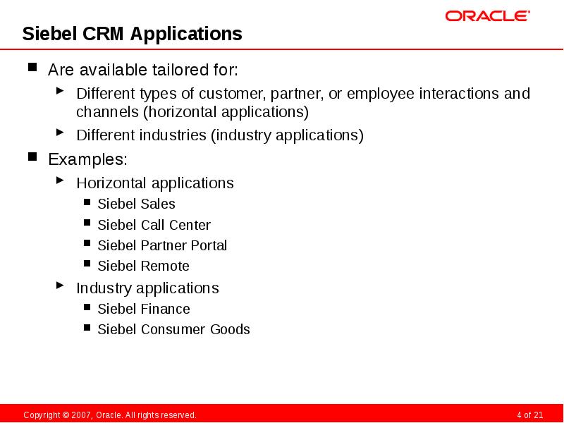 Module 1: Introducing Siebel Applications
