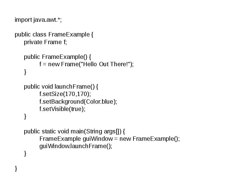 Java GUI (AWT, Swing)
