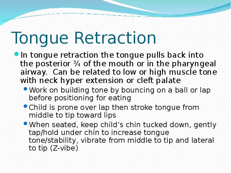 Oral motor skills and feeding