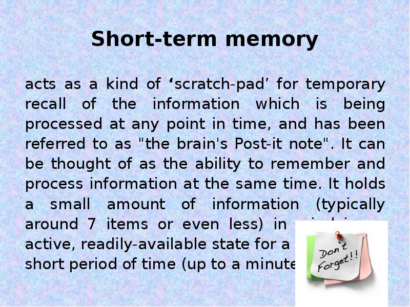 Cognitive psychic processes