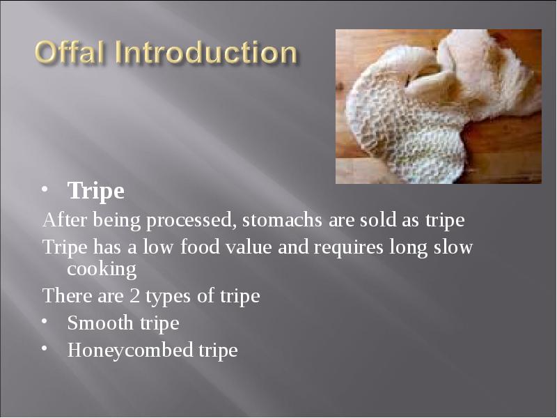 Food commodities. Offal introduction