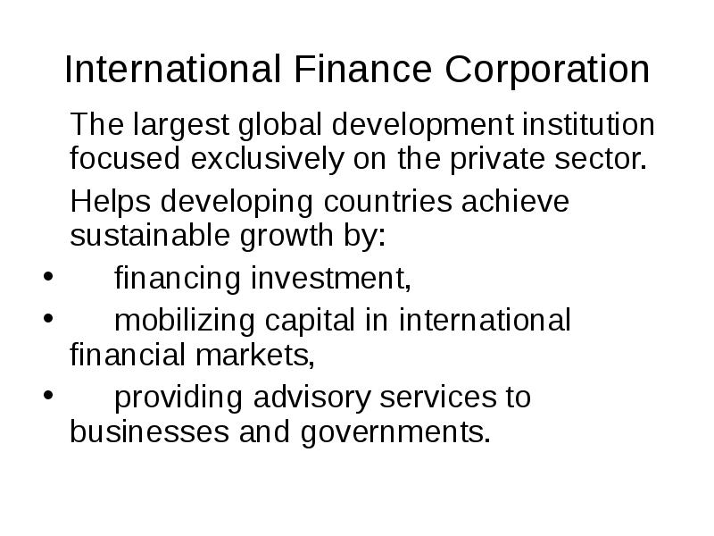 International economic organizations. (Topic 3)