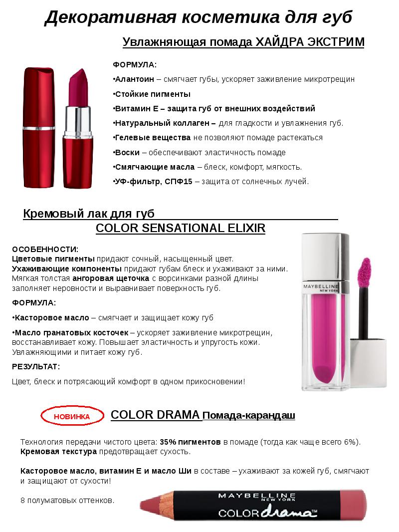 Maybelline NY. Декоративная косметика для губ
