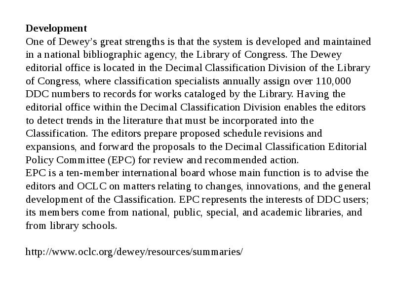 Dewey decimal classification