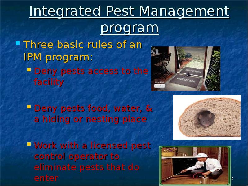 Pest management. (Chapter 8)