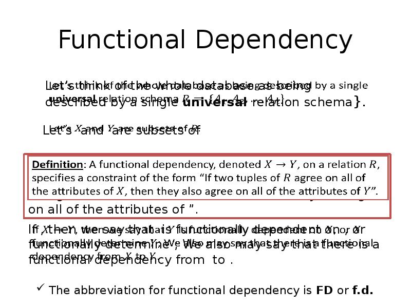 Analysis and Design of Data Systems. Functional Dependencies and Normalization Theory (Lecture 15)
