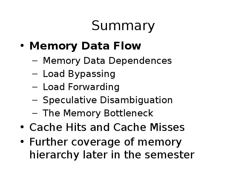 Memory Data Flow