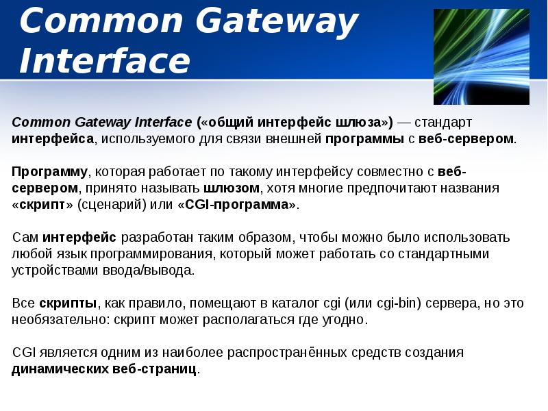Common Gateway Interface (CGI)