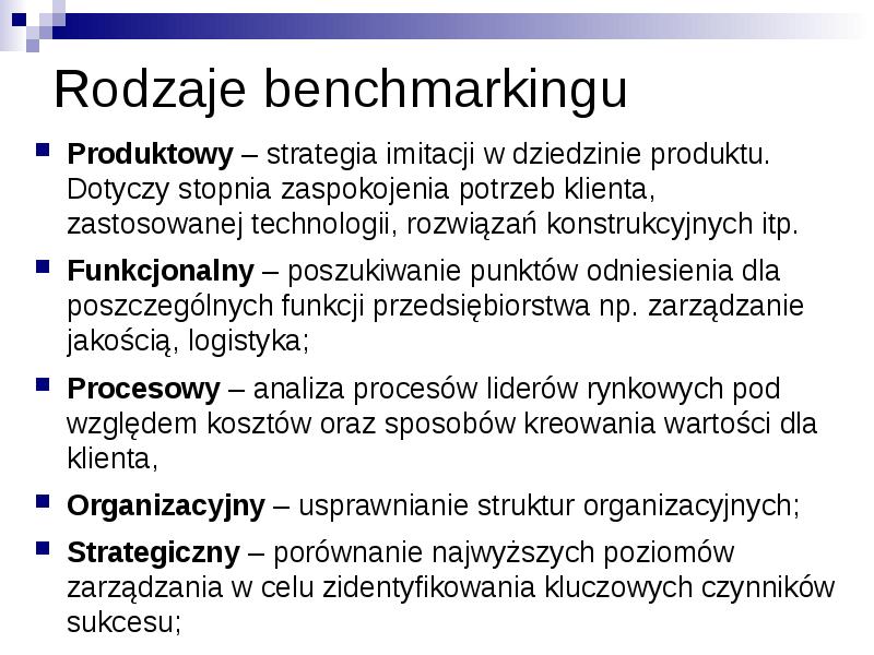 Benchmarking. Wzorzec do benchmarkingu