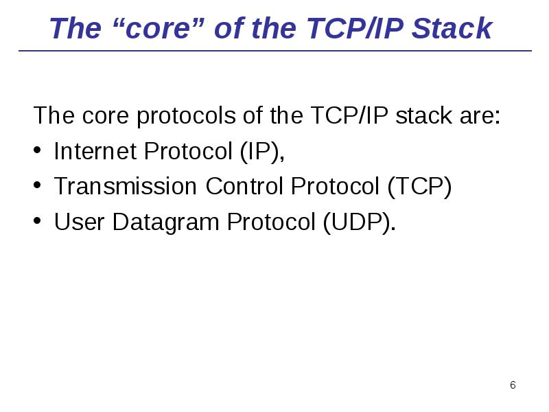 Theme 02. Stack of TCP/IP Protocols