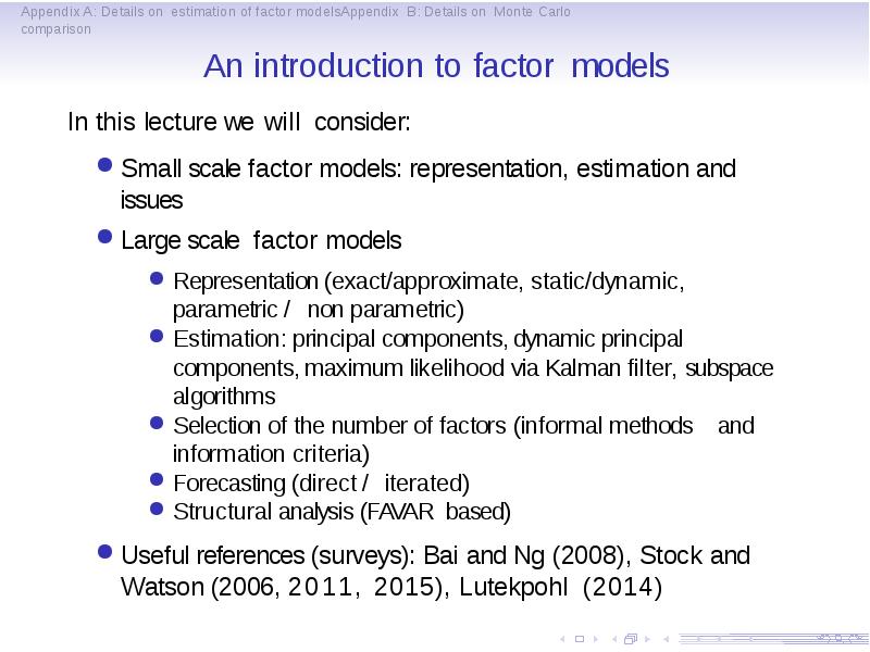 Basics of factor models