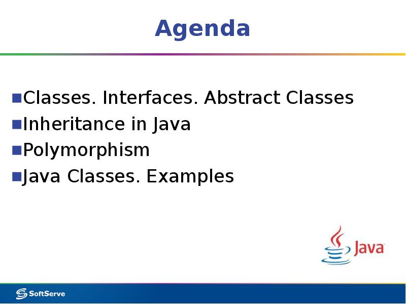 Classes. Interfaces. Inheritance