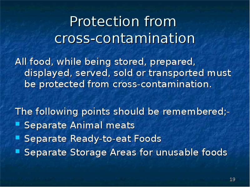 Food sources and protection. (Chapter 4)