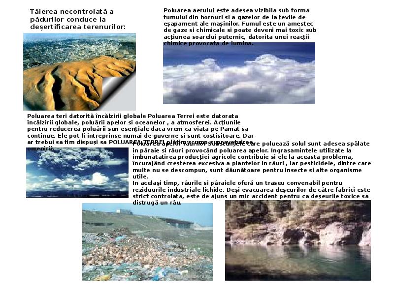 Poluarea mediului. Conservarea mediului şi combaterea poluării