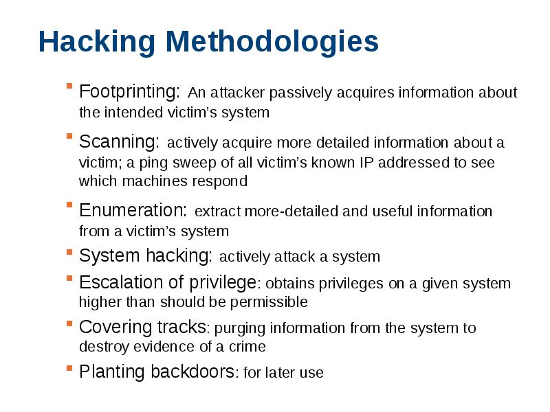 Hacker techniques, tools, and incident handling. (Chapter 1) - презентация, доклад, проект