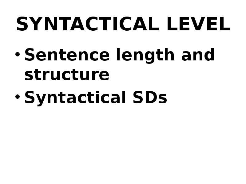 Stylistic Devices