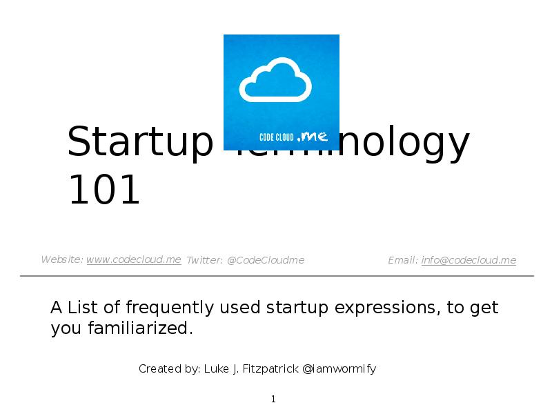 Startup Terminology 101