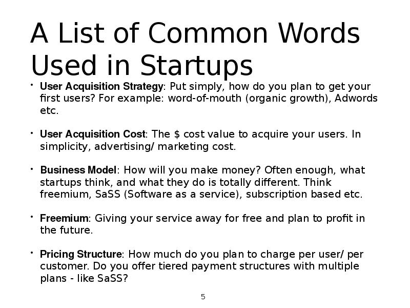 Startup Terminology 101