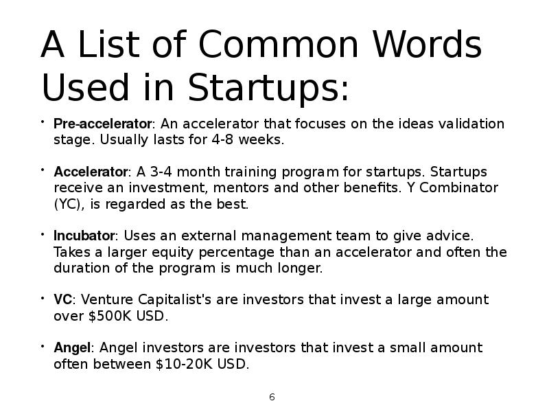 Startup Terminology 101