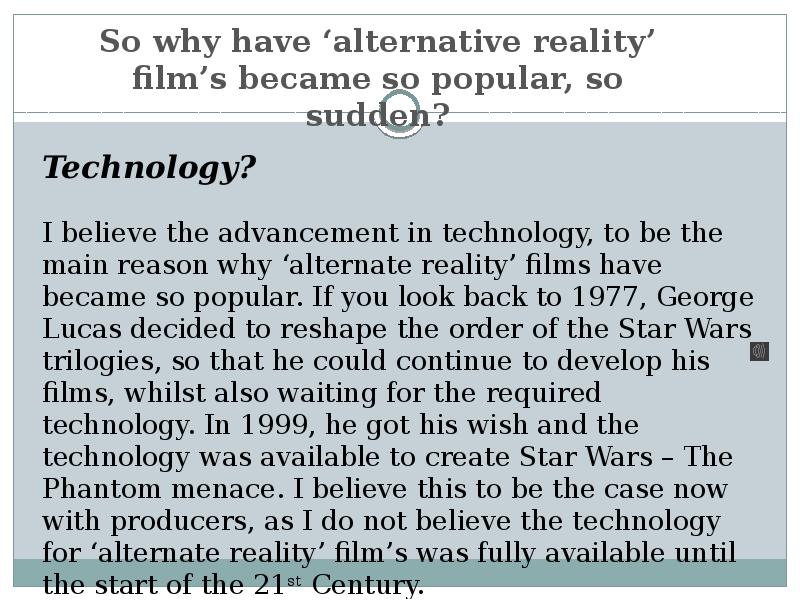 What is Popular Culture? And how are ‘alternate reality’ films are an ...