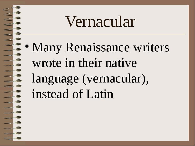 Renaissance Writers