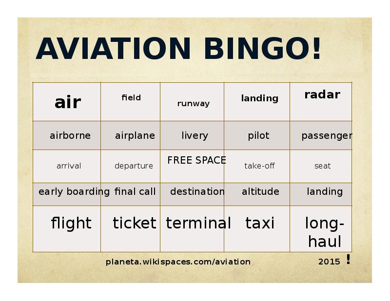 Aviation Buzzword Bingo