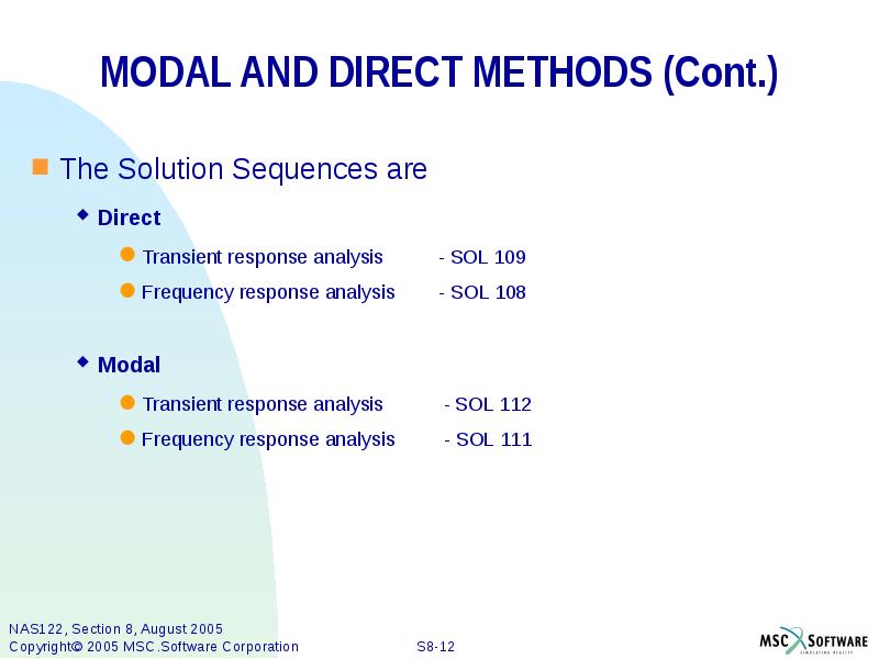 SECTION 8 RESPONSE METHOD