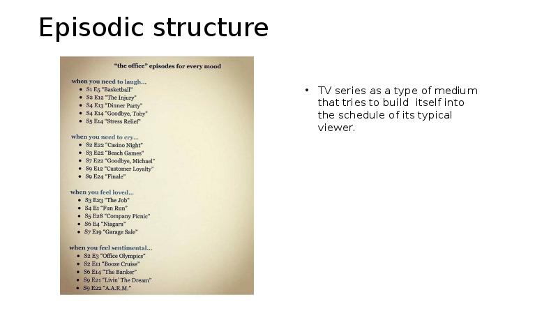 How time and space are constructed in TV series