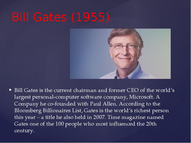 The most famous persons in the historical development of USA