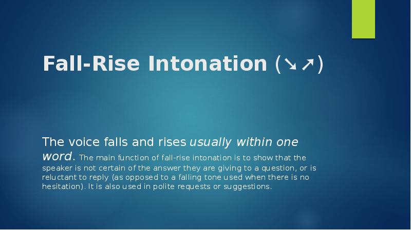 Intonation in English Pronunciation