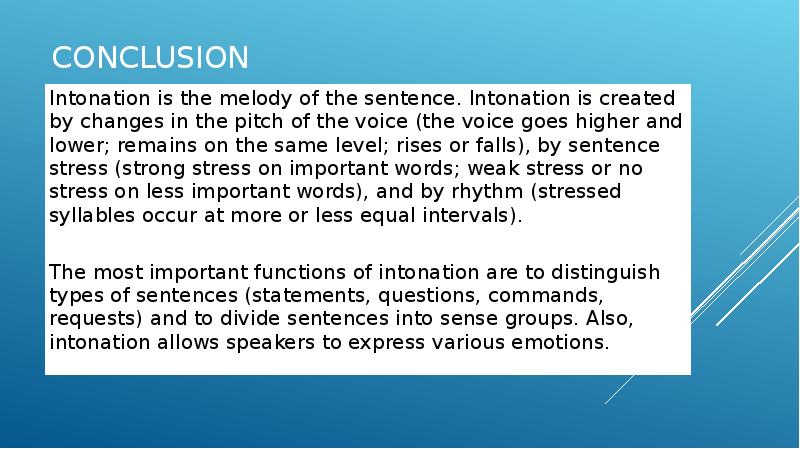 Types of Intonation