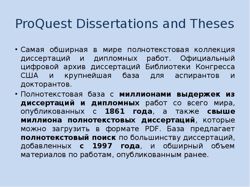 ProQuest Dissertations & Theses Global (PQDT )