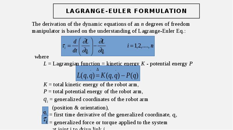 Dynamic analysis and forces