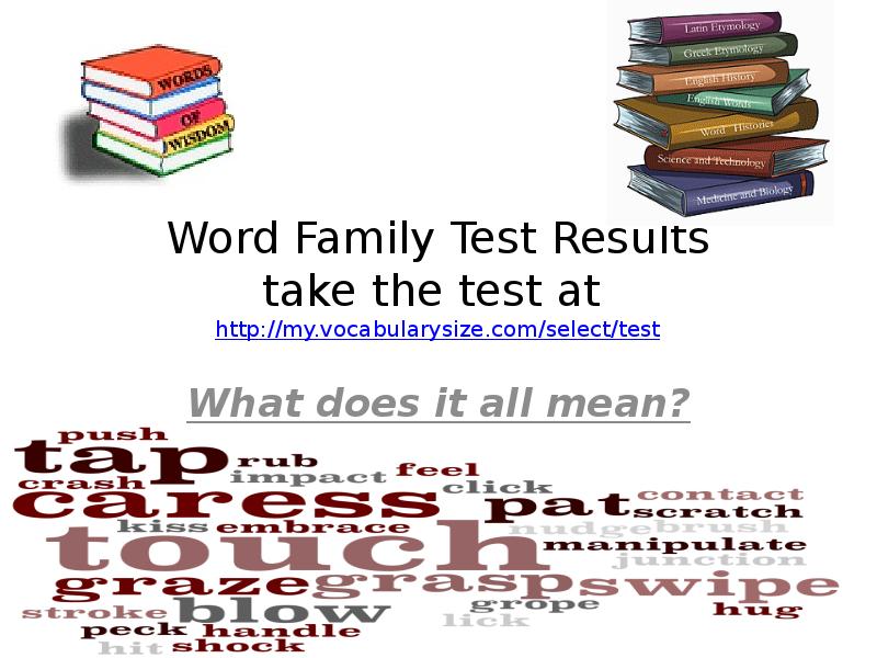 Word Family Test Results take the test at