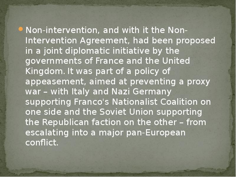 Great Britain and the policy of non-intervention into the Spanish events of